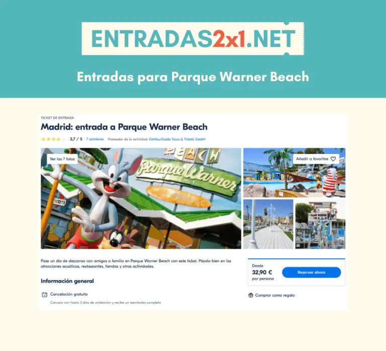 Entradas 2x1 Warner Beach > Precio 2026, Descuentos, Ofertas, Códigos