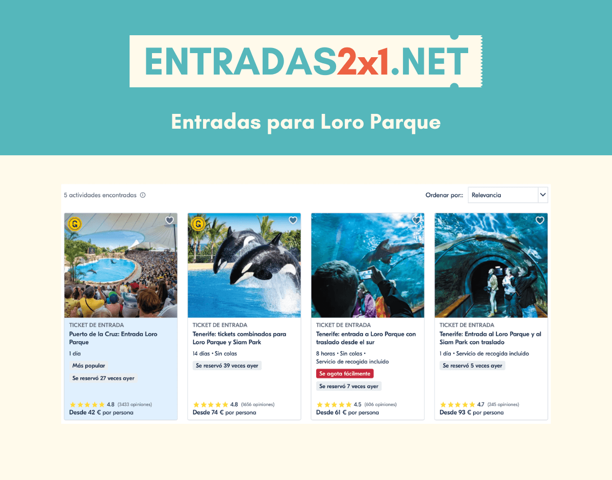 Oferta 2x1 Loro Parque Tenerife > Entradas Baratas, Precio 2026