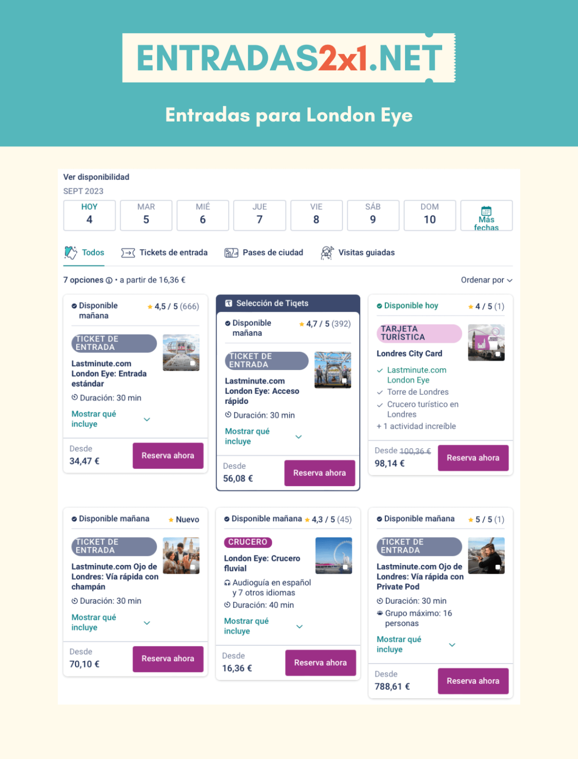 Entradas London Eye 2x1 Londres > Precio 2026, Descuentos, Ofertas